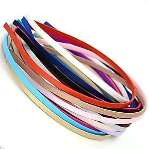 Carykon 20 PCS Women DIY Satin Fabric Covered Ribbon Headbands 5mm Width, Mixed Color.
