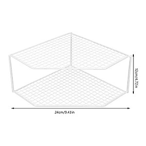 Hemoton 2pcs Countertop Spices Rack Syrup Bottle Rack Draining Pan Rack Two-Layer Pan Organizer Small Corner Shelves 2 Tier Corner Shelves Pan Storage Rack Shelf Wrought Iron Sink White