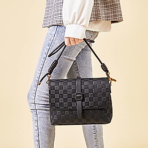 TXUNIAOZZ Small Fashion PU Crossbody Bags Shoulder Bag Purse Handbags for Women,Black