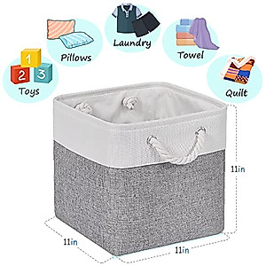FinishingBo Fabric Cubes Storage Basket, 6 Pack 11x11 in with Handles Foldable Cube Storage Bins, for Shelves, Home, Office, Nursery Organizers