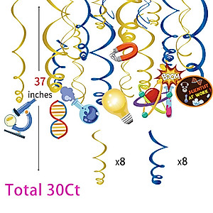 Scientist Hanging Swirl Decorations,Laboratory Decorations,DNA Decorations for Girls,Boys,Kids,Toddler and Adults,Home,Classroom,School(30Ct)
