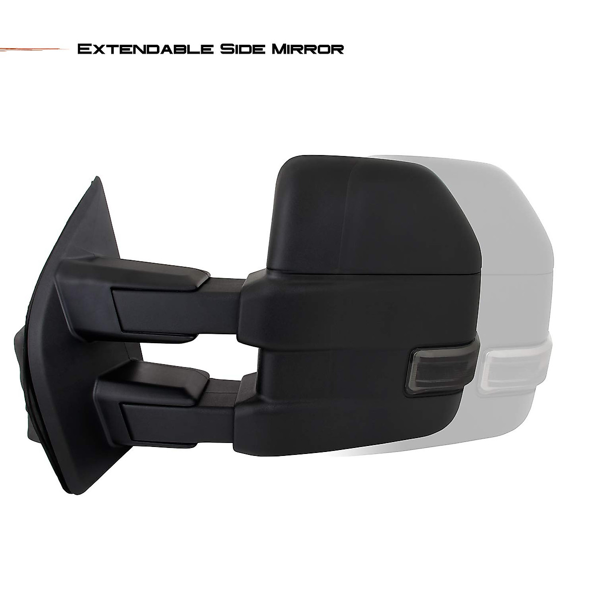 AKKON - For 2015-2018 Ford F150 [8 Pin Plug] Pair of Power + Heated + Turn Signal Black Texture Towing Side Mirrors