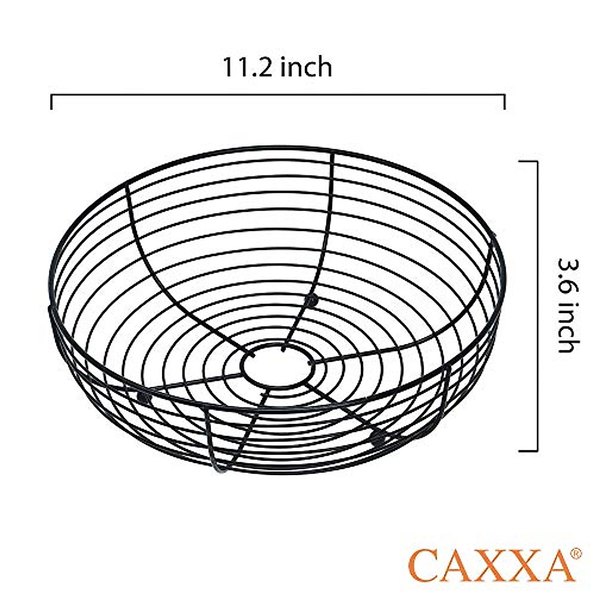 CAXXA Countertop Fruit Bowl, Wire Basket for Fruits, Breads, Vegetables,Snacks, BLACK
