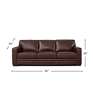 Hydeline Dillon Top Grain Leather Sofa and Chair Set, Brown