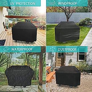 PATIOPTION BBQ Grill Cover 58inch Outdoor Barbecue Cover Gas Grill Cover Waterproof Weber Grill Cover Charbroil Grill Cover for Char Broil, Holland, Jenn Air, Dyna-Glo, Brinkmann, Nexgrill, Propane