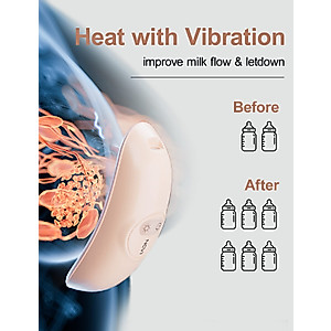 NCVI Warming Lactation Massager, 2-in-1 Breast Massager for Breastfeeding, Lactation Massager for Clogged Ducts, Engorgement, Heat & Vibration for Improved Milk Flow, Nursing Essentials 2 Pack