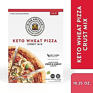 King Arthur Baking Keto Pizza Crust Mix, 1g Net Carbs Per Serving, Low Carb & Keto Friendly, 10.25 oz