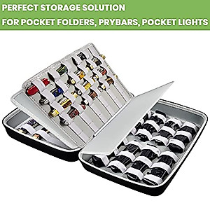 ALKOO Knife Display Case for Pocket Knifes, Knives Displaying Storage Box and Carrying Organizer Holds up to 44+ Folding Knife for Survival, Tactical, Outdoor, EDC Mini Knife (Case Only)
