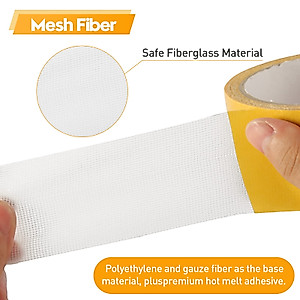 Double Sided Tape Heavy Duty Mounting Tape, 1.8 in x 33 FT (10m) Two Sided Thin Self Adhesive Tape High Tack, Universal Clear Removable Double Sided Tape with Fiberglass Mesh, 1 Pack