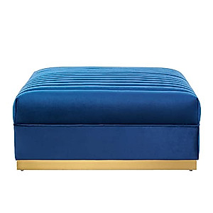 Modway Sanguine Channel Tufted Performance Velvet Modular Sectional Sofa, 6-Piece Set, Navy