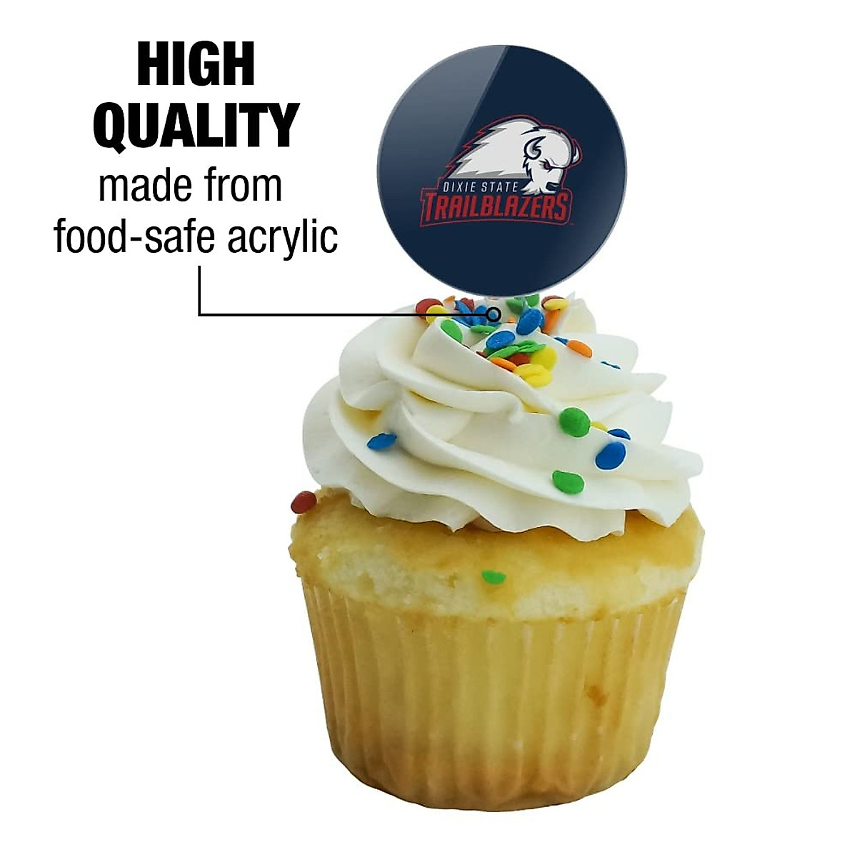 Dixie State Primary Logo Cupcake Picks Toppers Decoration Set of 6