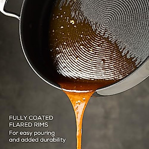 Circulon C1 Series Clad Stainless Steel with ScratchDefense Technology Cookware Nonstick Induction Saute Pan with Lid and Helper Handle, Metal Utensil Safe, 5 Quart - Polished Stainless Steel