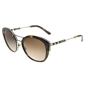 BURBERRY BE 4251Q 300213 Dark Havana Plastic Round Sunglasses Brown Gradient Lens