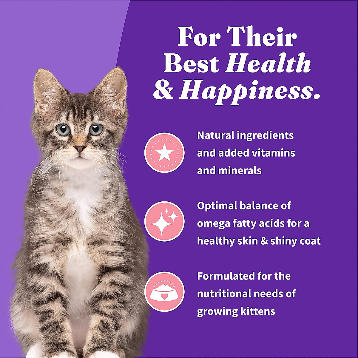 Halo Holistic Kitten Food Dry , Grain Free Wild - caught Salmon and Whitefish Recipe, Complete Digestive Health , Dry Cat Food Bag , Kitten Formula, 6-lb Bag