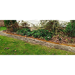 Corrugated Garden Edging (4in W x 10ft L, Rusted)