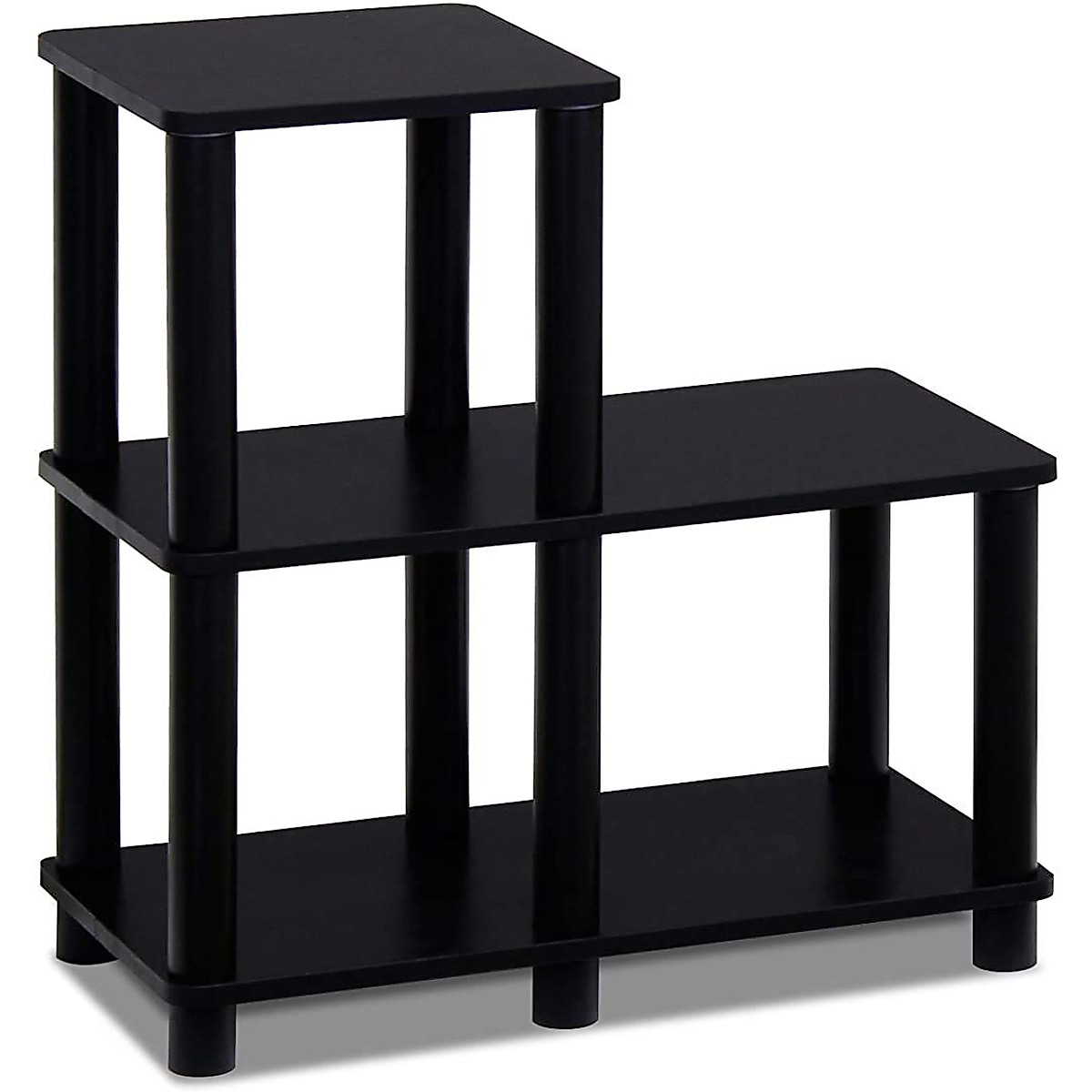Furinno Turn-N-Tube Accent Decorative Shelf, Espresso/Black & Just 3-Tier End Table, 1-Pack, Americano/Black