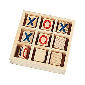 Fun Express Wooden Tic Tac Toe Board Game - Strategy Game for Kids - Toy for Road Trips and Indoor Play