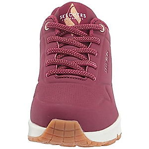 Skechers Women's UNO-Shimmer Away Sneaker, Burgundy, 7.5
