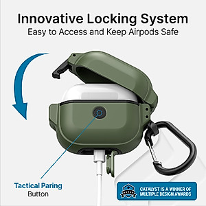 Catalyst Airpods 3rd Generation Case, 330ft Waterproof Total Protection Case for Airpods 3, Shockproof Case for Airpods 3rd Generation, Durable Protective Case for Airpods 3 with Carabiner