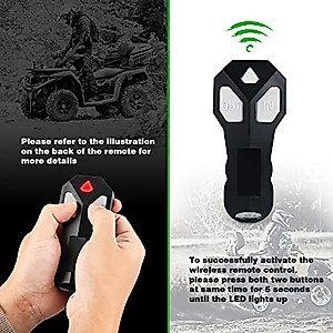 STIMULATER 3000lb ATV/UTV Winch,Electric Winch 12V,Winch with Steel Cable,Steel Wire Winch with Wireless Remote and Wired Remote,with Hawse Fairlead,IP67 Waterproof,Suitable for Most ATVs and UTVs