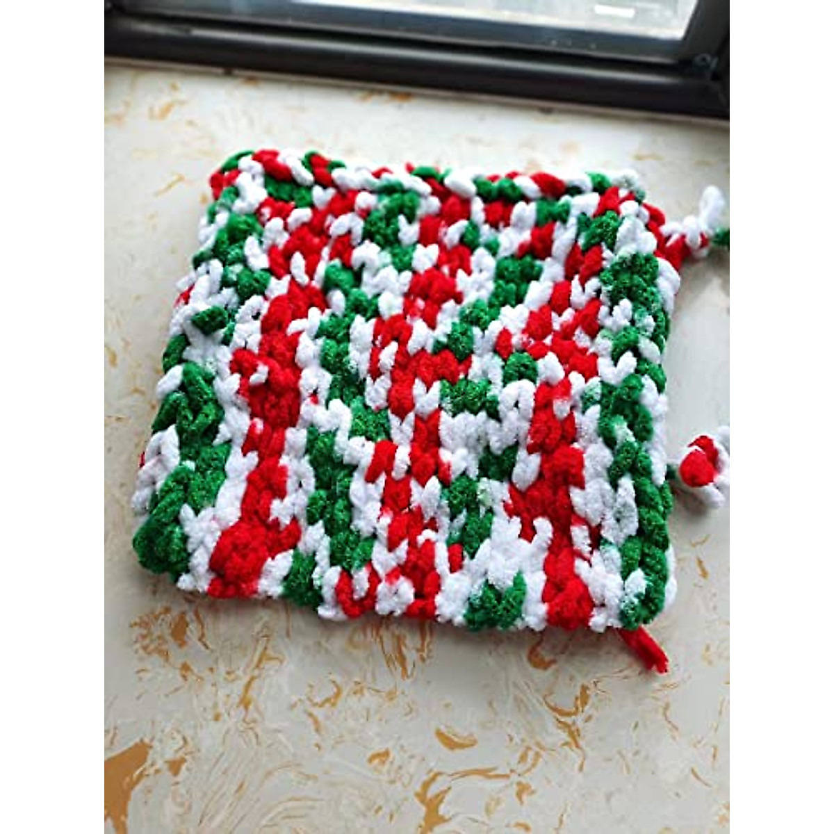 DDL&HEXI 3 Skeins of Loop Yarn Finger Knitting Yarn (605 Christmas)