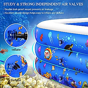 Inflatable Swimming Pool, Kiddie Pool, Family Lounge Pool for Kids, Adult, Infant, Toddlers, 120" X 72" X 22" Thickened Blow Up Pool, Easy Set Swimming Pool for Outdoor, Backyard, Garden