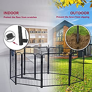 Jhsomdr 40" Height Dog Playpen 8 Panels Heavy Duty Indoor Outdoor Exercise Fence,Foldable Portable Pet Puppy Pen with Lockable Doors for Large Medium Small Dogs
