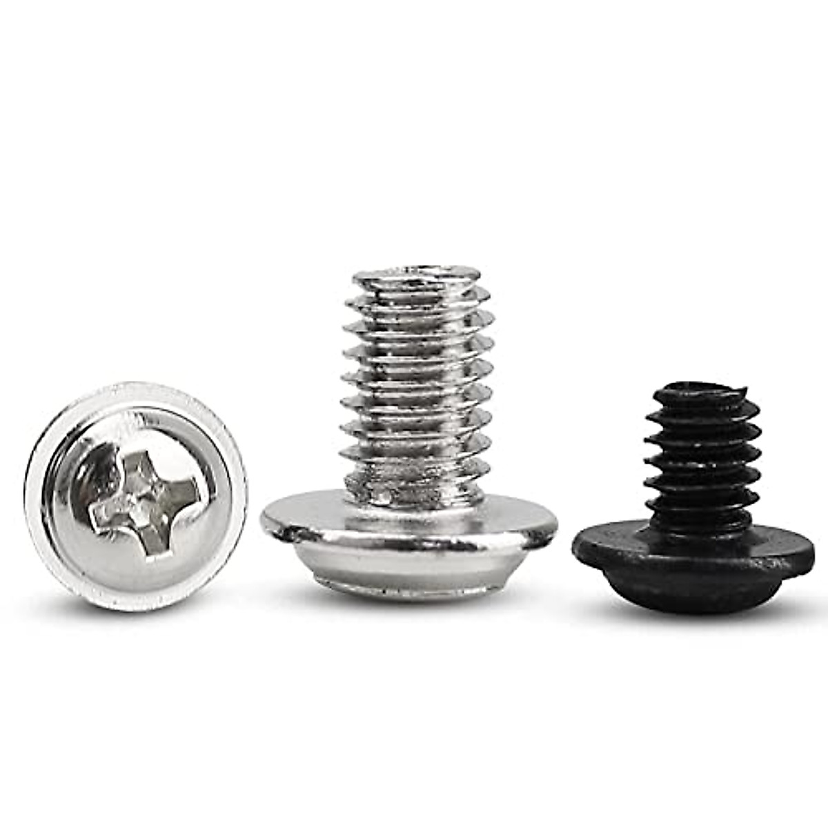 N1N1 - Black Silvery Phillips Metric Thread PC Computer Case Hard Drive Floppy DVD ROM Motherboard Screw Cross Truss Head Bolt M3 (M3X8mm (50pcs), Silvery)