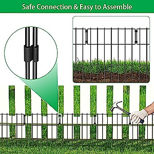 Sunexinlo 20 Packs Garden Fence Animal Barrier Border, 17x12In Short Metal Fencing Panel for Garden Yard Vegetable Flower Beds, 20Ft