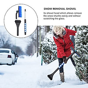 LIOOBO Metal Snow Shovels Snow Remover Brush for Car: Snow Brush and Detachable Ice Scraper Shovel Ergonomic Foam Grip Car Clean Tool for Cars Trucks SUV Multitools Snow Pusher Shovel