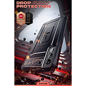 SupCase Unicorn Beetle Pro Series Case for Samsung Galaxy S22 5G (2022 Release), Full-Body Dual Layer Rugged Belt-Clip & Kickstand Case Without Built-in Screen Protector (Black)