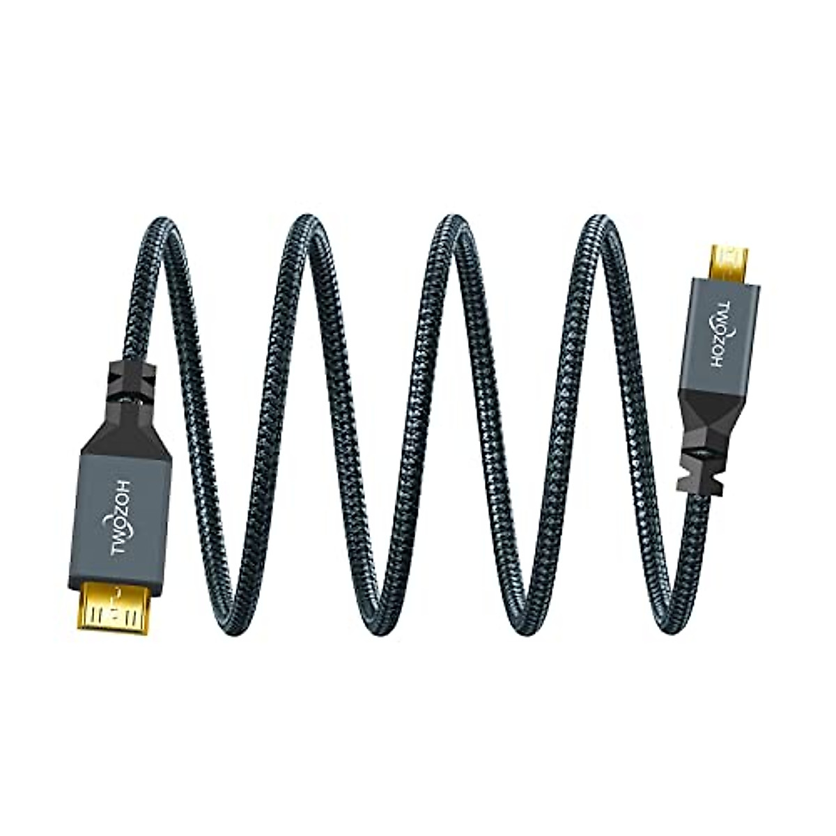 Twozoh Micro HDMI to Mini HDMI Cable, Mini HDMI Male to Micro HDMI Male Cable, Micro HDMI Type D Male to Mini HDMI Type C Male Cable Support 3D/4K 1080p 3Ft