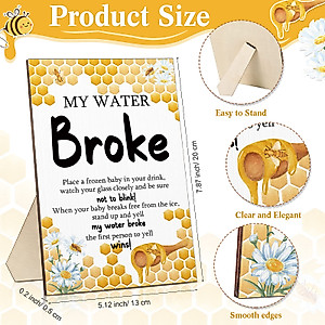 54 Pcs My Water Broke Game Baby Shower Game Sign Wooden Baby Gift Sets Gender Reveal Party Decors 50 Tiny Plastic Babies Small Mini Baby 3 Ice Cube Trays for Baby Shower Gender Reveal Party (Bee)