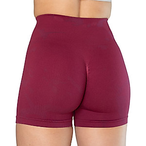 AUROLA CAMO Collection Workout Shorts for Women Subtle Logo Seamless Scrunch Gym Yoga Running Active Short,CAMO-Magenta,S