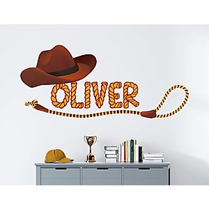 Kyle Cornhole Woody Custom Name Wall Decal - Kids Wall Sticker - Personalized Name Wall Decor Art Peel & Stick - Vinyl Removable, Green