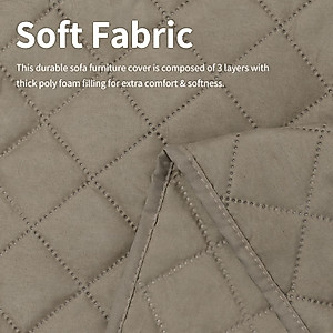 ISSUNTEX Sectional Couch Covers for Dogs, Reversible L Shaped Sofa Cover, Water Resistant Chaise Lounge Cover Furinture Protector for Kids Pets (Large, Beige/Beige)