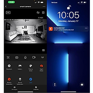 EighteenXVIII Smart Camera 1080P Home Alarm System with Two-Way Audio - Portable Security Cam with Night Vision and Motion Detection - Indoor WiFi Camera for Home - 24/7 Recording Plugged in