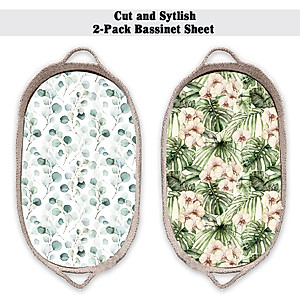 Extra Soft Stretchy Changing Pad Cover for Baby, 2 Pack Premium Cotton Blend,Flowers Pattern.