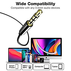 Dixvuk Wired Earbuds with Microphone, Noise Isolating in-Ear Headphones, Metal Earphone Fits 3.5mm Interface for iPad,Mp3/Mp4, Apple iPhone, Android Smartphones (Black)