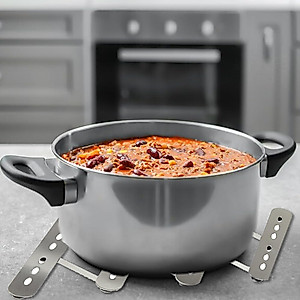 IBILI Expandable Trivets for Hot Pots and Pans, Trivets for Hot Dishes - Foldable Non-Slip Feet, Heat-Resistant Pad Stainless Steel Pot Holder for Kitchen Counter