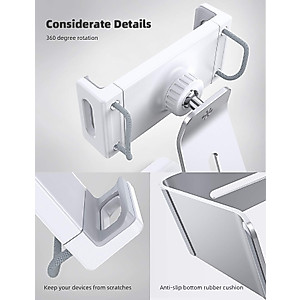 Lamicall Tablet Stand, Adjustable Tablet Holder Dock - 360 Degree Rotating Tablet Mount, Desktop Tablet Dock, Compatible with iPad Pro, Mini, Air, Galaxy Tabs, Kindle and 5.5-8.6" Wide Tablet - Silver