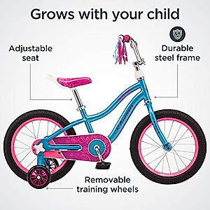 Schwinn Hopscotch Quick Build Kids Bike, 16-Inch Wheels, Smart Start Steel Frame, Easy Tool-Free Assembly, Teal