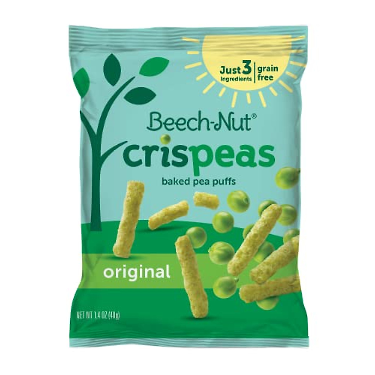 Beech-Nut Crispeas Original Baked Pea Puffs Toddler Snack, 1.4 oz Bag