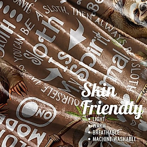 InnoBeta Sloth Gifts for Women, Sloth Throw Blanket, Sloth Flannel Blankets for Women, Girls, Teens, 50 x 65 Inches, Spirit Animal