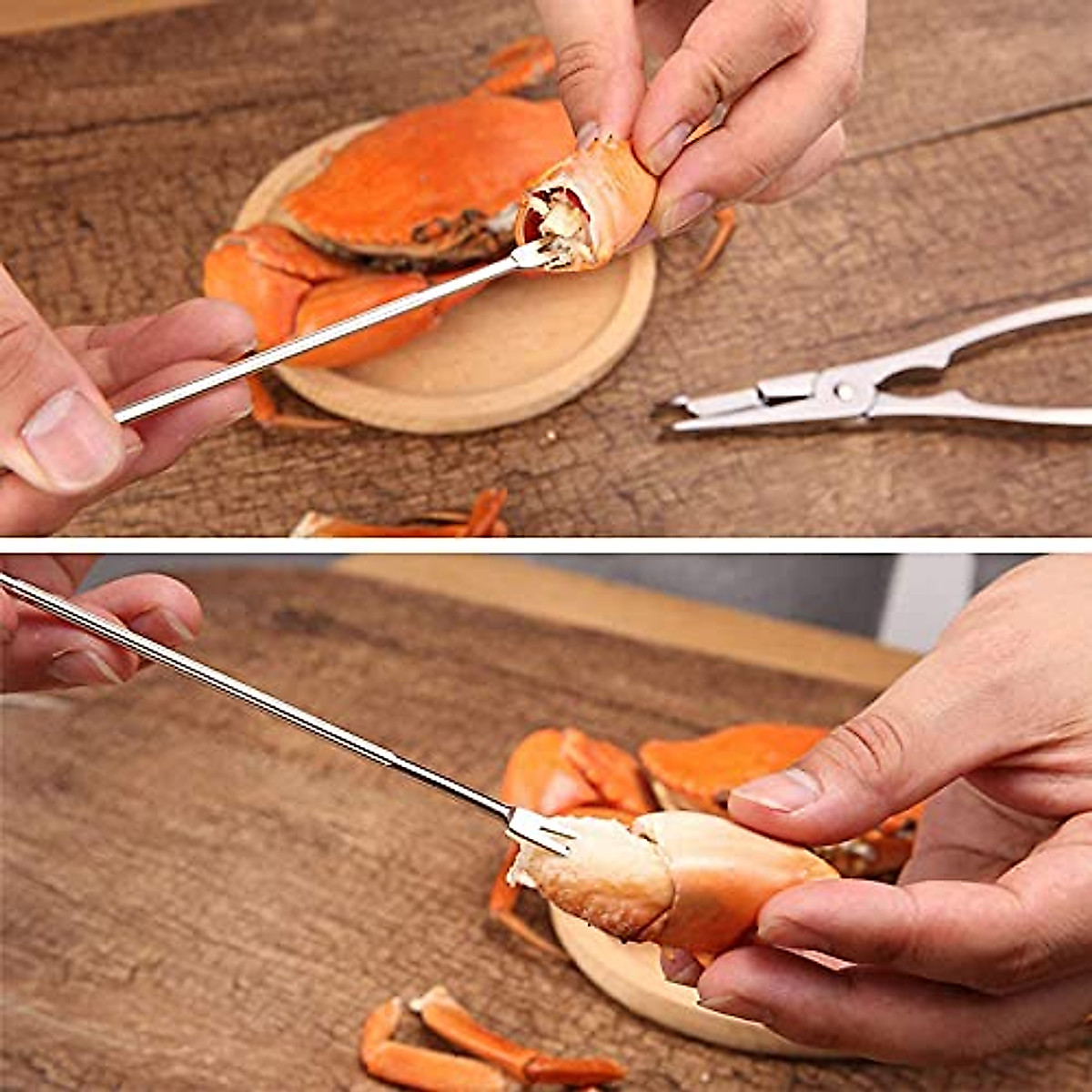 20 Pcs Robust and Lobster Forks, Sea Food Tools Set, Nut Cracker, Nut Picker Tool Fruit Fork Stainless Steel Walnut Clip Silver Colour Kitchen Gadgets
