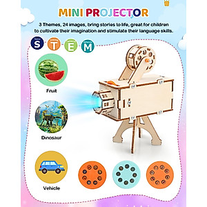 Poraxy STEM Science Kits for Kids Ages 8-10-12, 5 Set 3D Wooden Puzzles, Toys for Ages 8-13, DIY Educational Science Building Kits Crafts, Birthday Gifts for Boys and Girls 8 9 10 11 12 13 Year Old