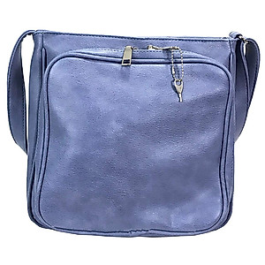 Zzfab Triple Zipper Locking Concealed Carry Crossbody Bag - CCW Concealed Carry Purse Blue