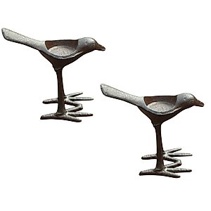 Rmdusk Cast Iron Bird Tea Light Holder, Bird Candle Holder, Tealight Candle Holder, Candlesticks Holder Home Garden Décor, Decorative Bird Decoration Figurine Statue Stand (Set of 2)