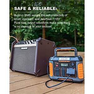 BALDR Portable Power Station, Solar Generator with 120V Pure Sine Wave AC Outlet, Backup Lithium Battery Power Supply, 330W | 288Wh, For CPAP Camping Travel Hunting Outdoors Emergency Blackout