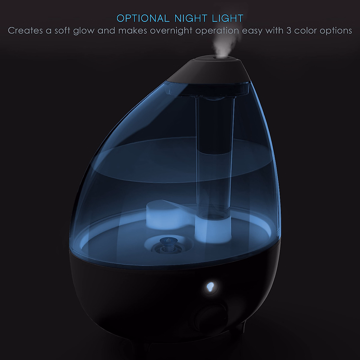 Pure Enrichment MistAire XL Ultrasonic Cool Mist Humidifier - All Day Operation for Large Rooms, 1 Gallon Tank, Variable Mist Control, Automatic Shut-Off, Whisper Quiet, and Optional Night Light